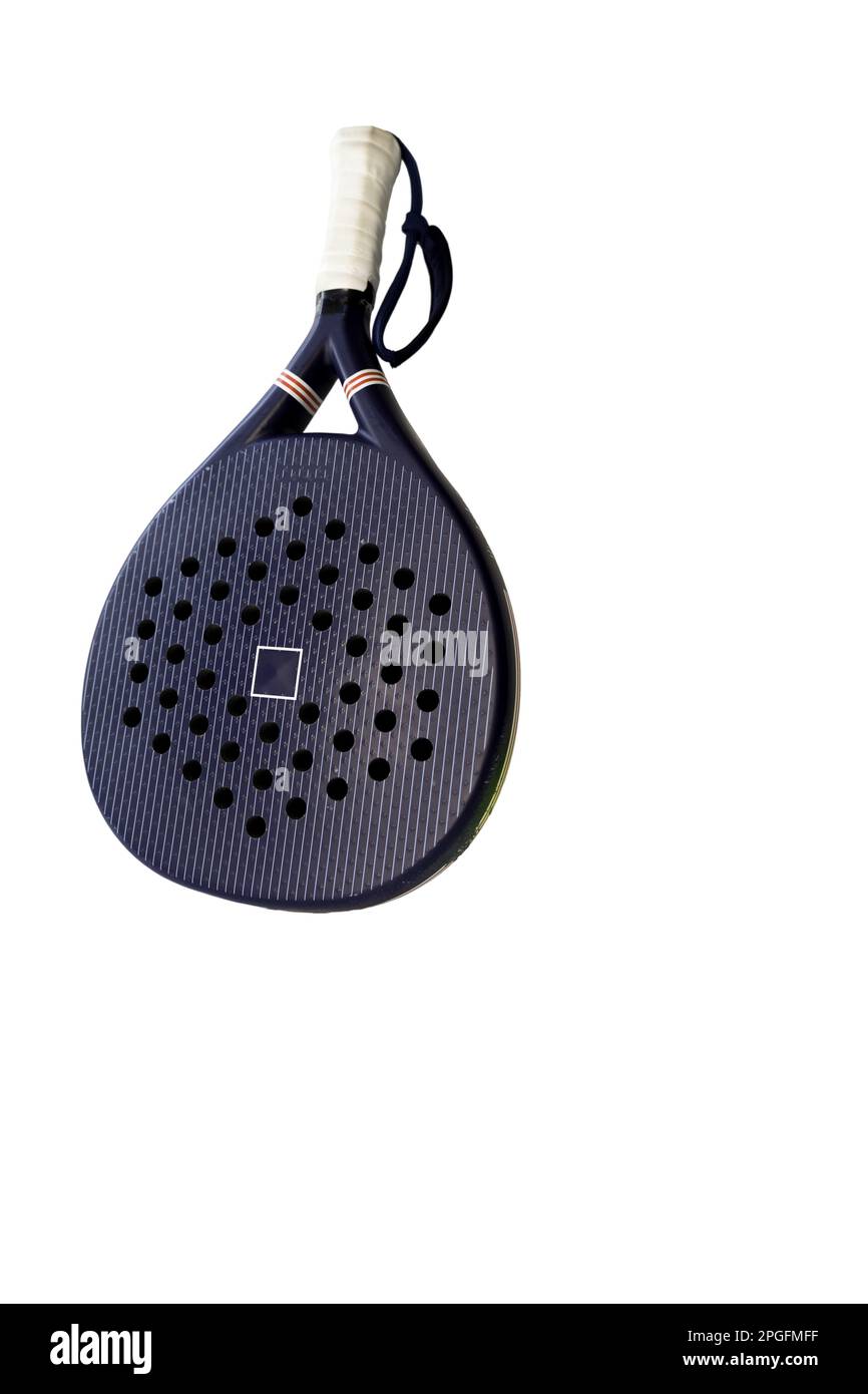 blue professional paddle tennis racket isolated on white background ...