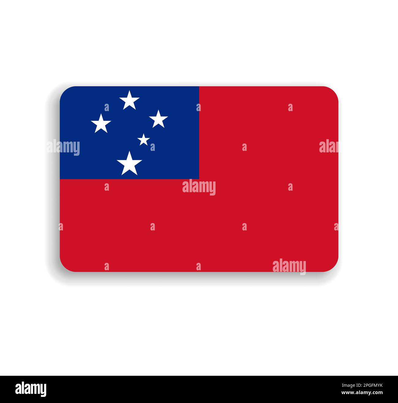 Samoa flag - flat vector rectangle with rounded corners and dropped shadow Stock Vector Image ...