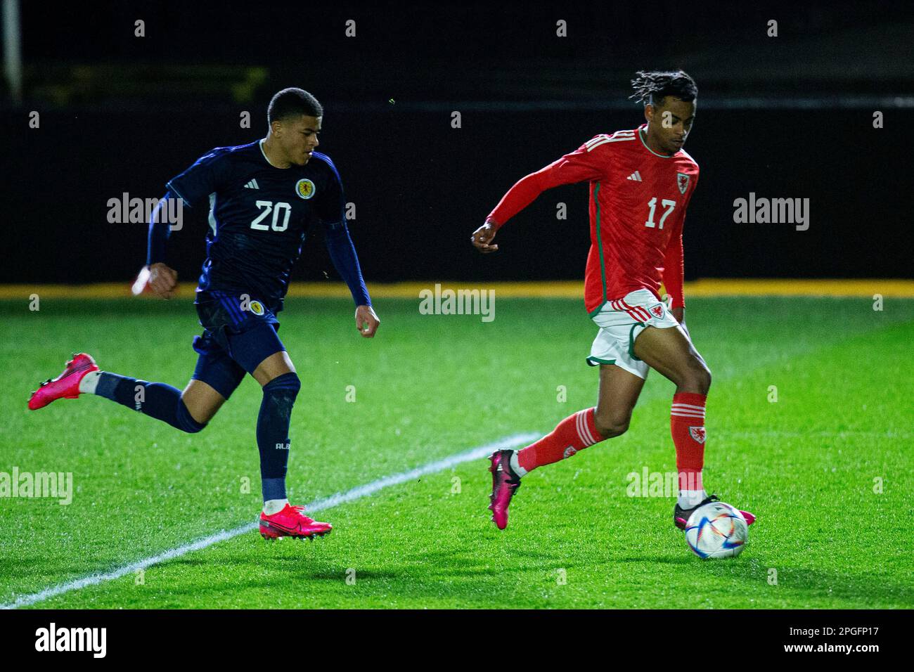 Newport, UK. 22nd Mar, 2023. Freddie Issaka of Wales in action against ...