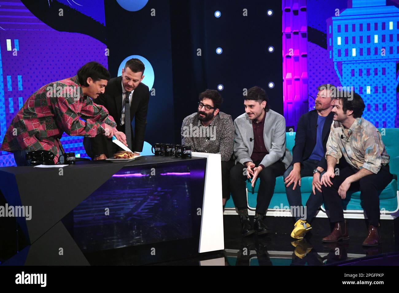 Milan, Italy. 22nd Mar, 2023. Milan - TV show "Tonight is Cattelan ...