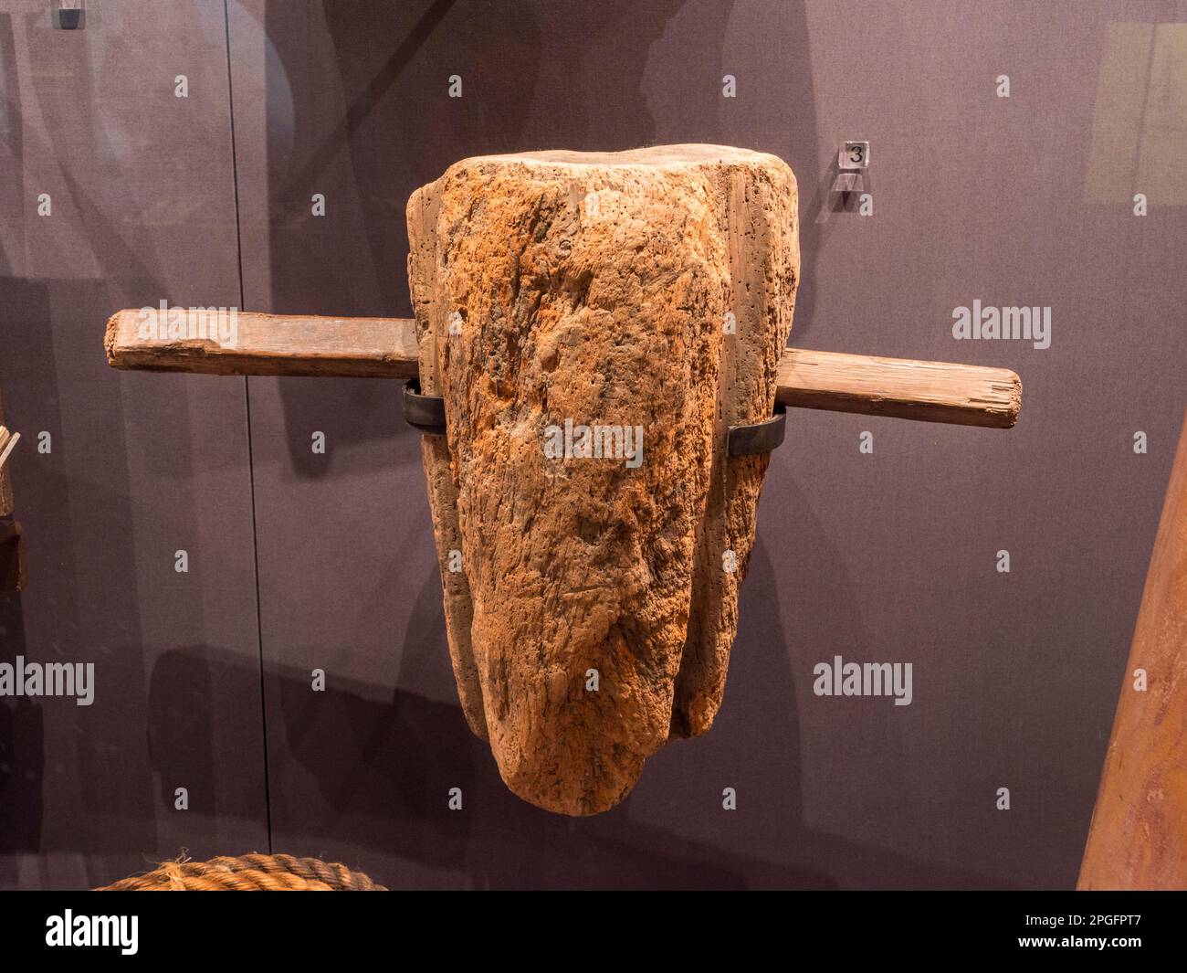 A rope making top on display in the Ropery Gallery, Historic Dockyard ...