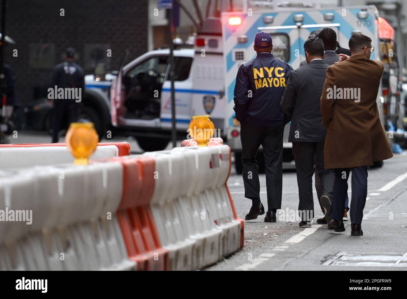 New York, USA. 22nd Mar, 2023. New York City Mayor Adams arrives to ...
