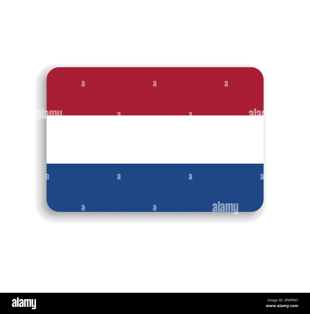 Netherlands flag - flat vector rectangle with rounded corners and dropped shadow Stock Vector ...