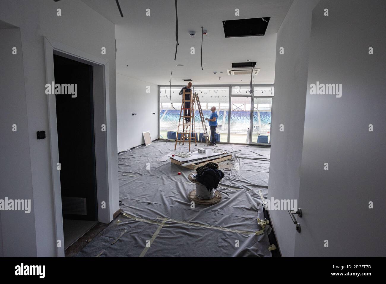 Photo taken on March 22, 2023. shows Opus Arena, Croatian football club ...