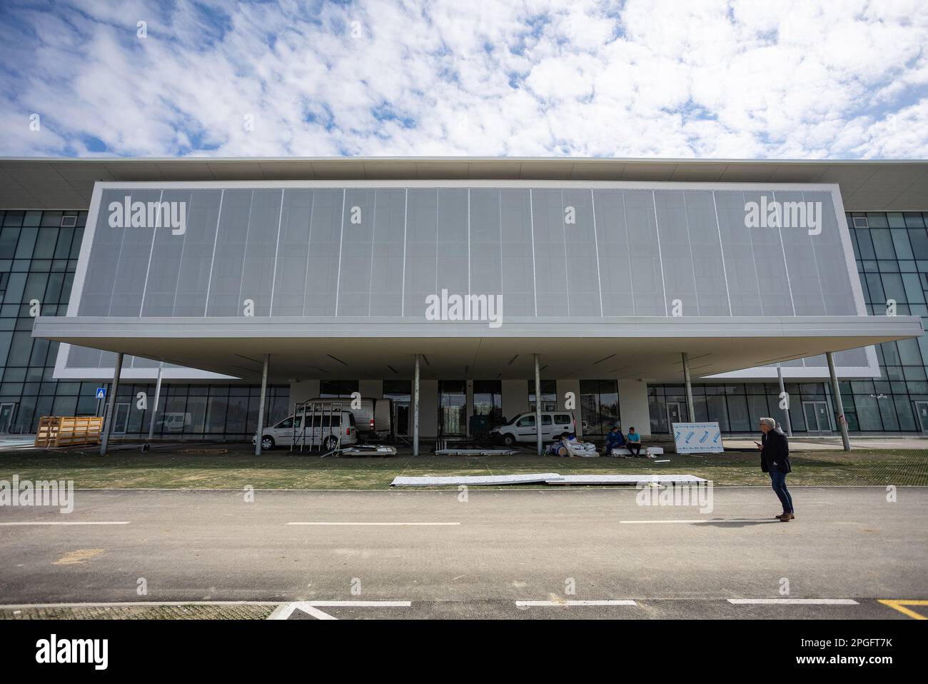 Photo taken on March 22, 2023. shows Opus Arena, Croatian football club ...