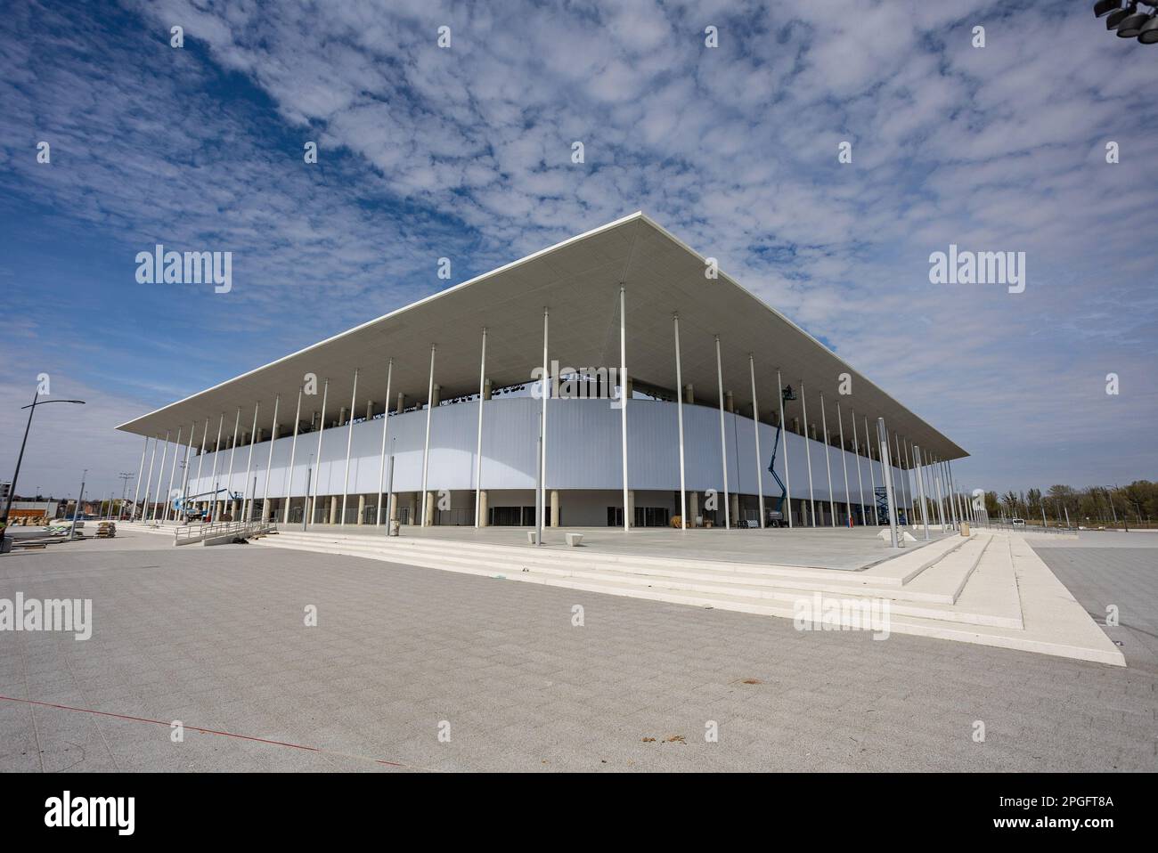 Photo taken on March 22, 2023. shows Opus Arena, Croatian football club ...