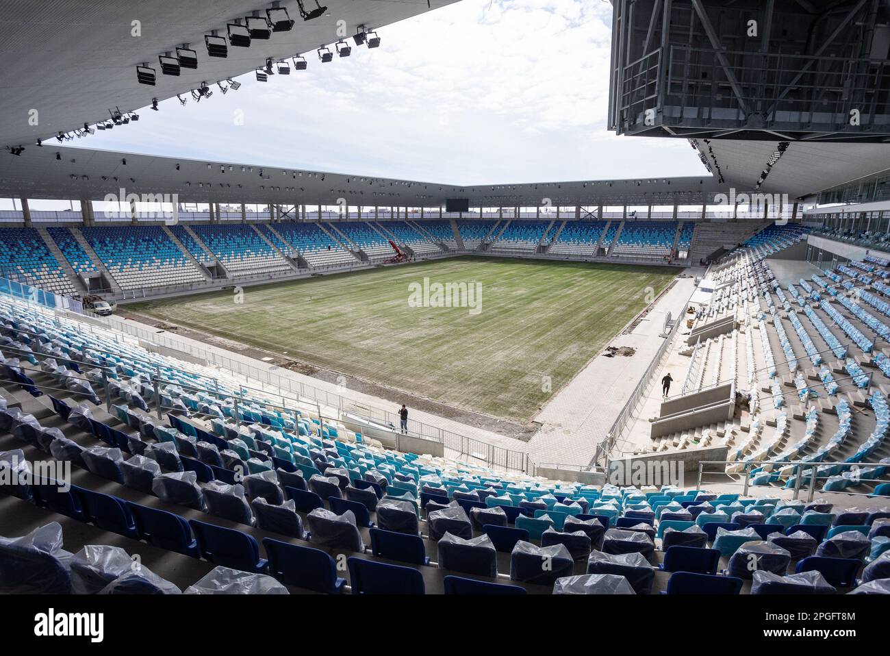 Photo taken on March 22, 2023. shows Opus Arena, Croatian football club ...