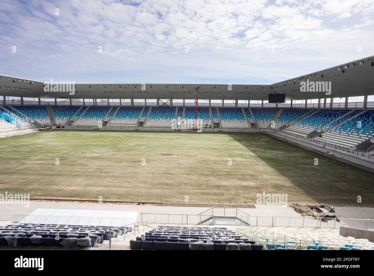 Photo taken on March 22, 2023. shows Opus Arena, Croatian football club ...