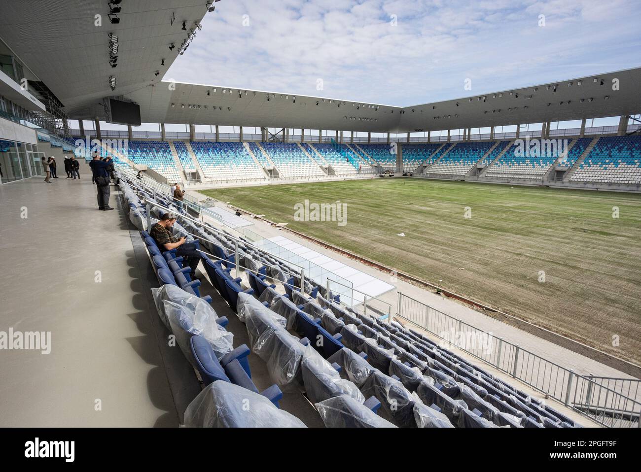 Photo taken on March 22, 2023. shows Opus Arena, Croatian football club ...
