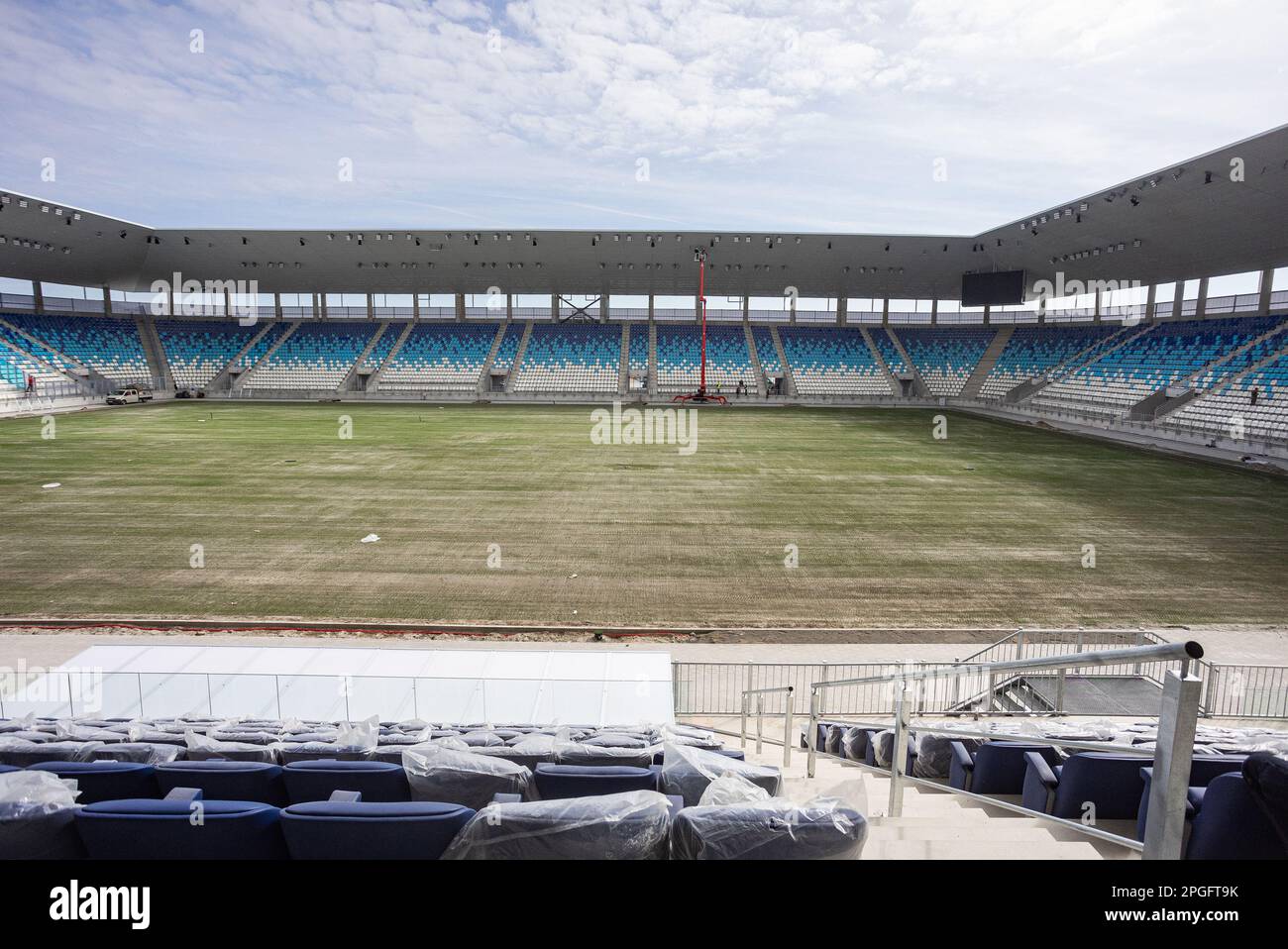Photo taken on March 22, 2023. shows Opus Arena, Croatian football club ...