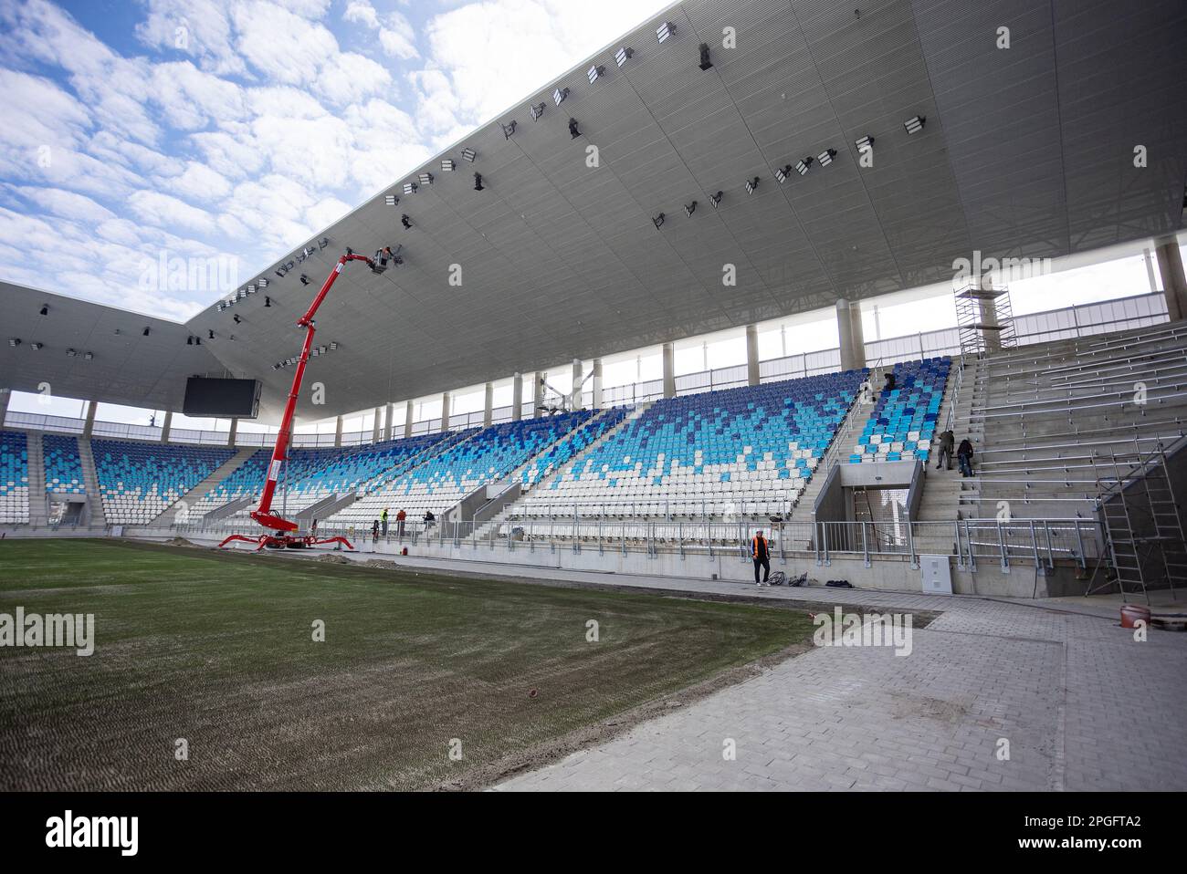 Photo taken on March 22, 2023. shows Opus Arena, Croatian football club ...