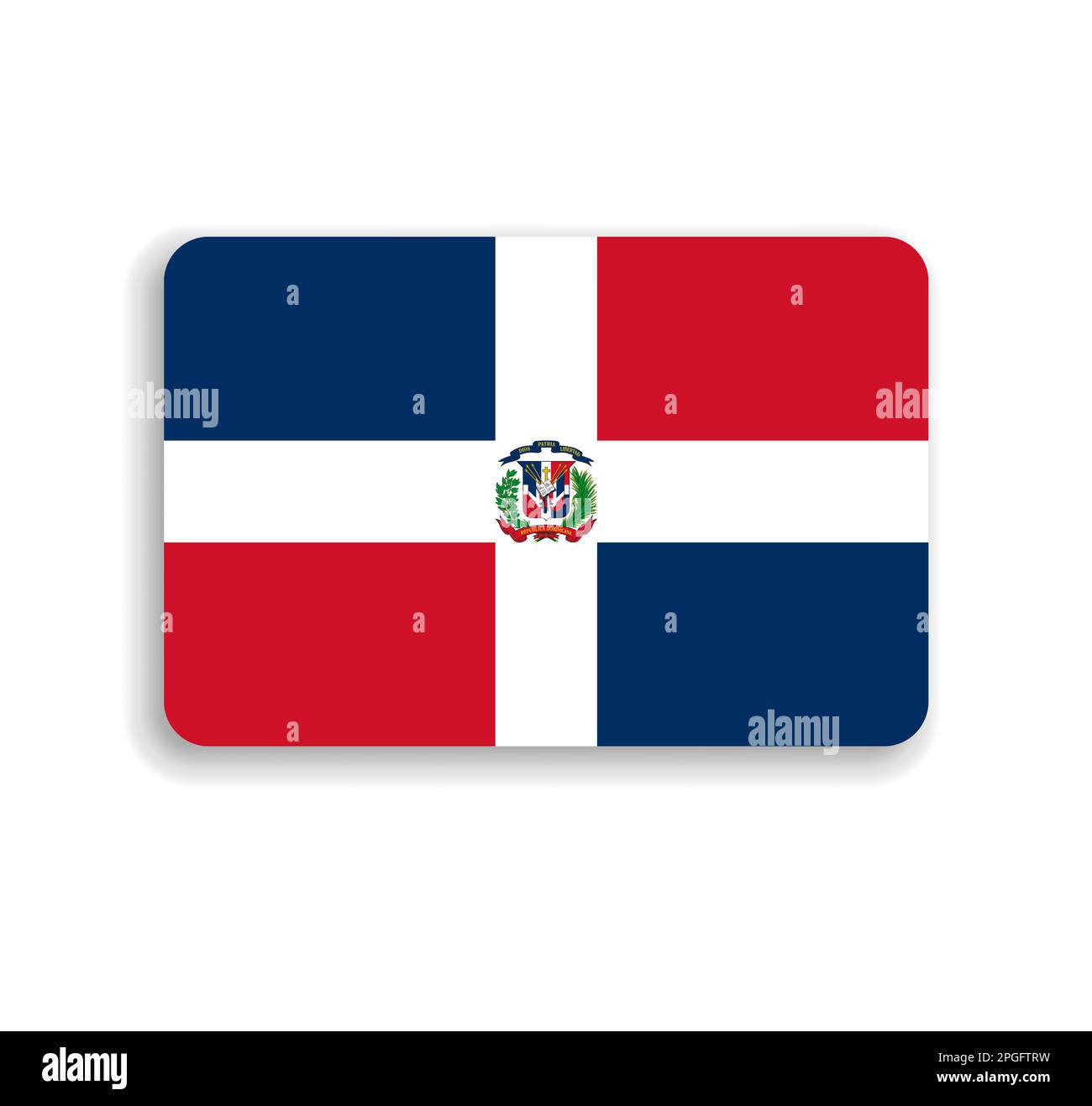Dominican Republic flag - flat vector rectangle with rounded corners ...