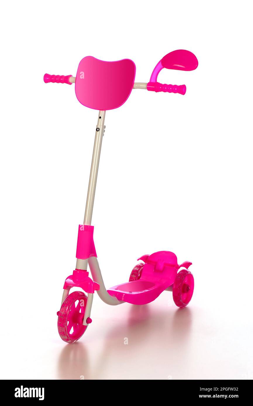 a pink scooter isolated on white background Stock Photo - Alamy