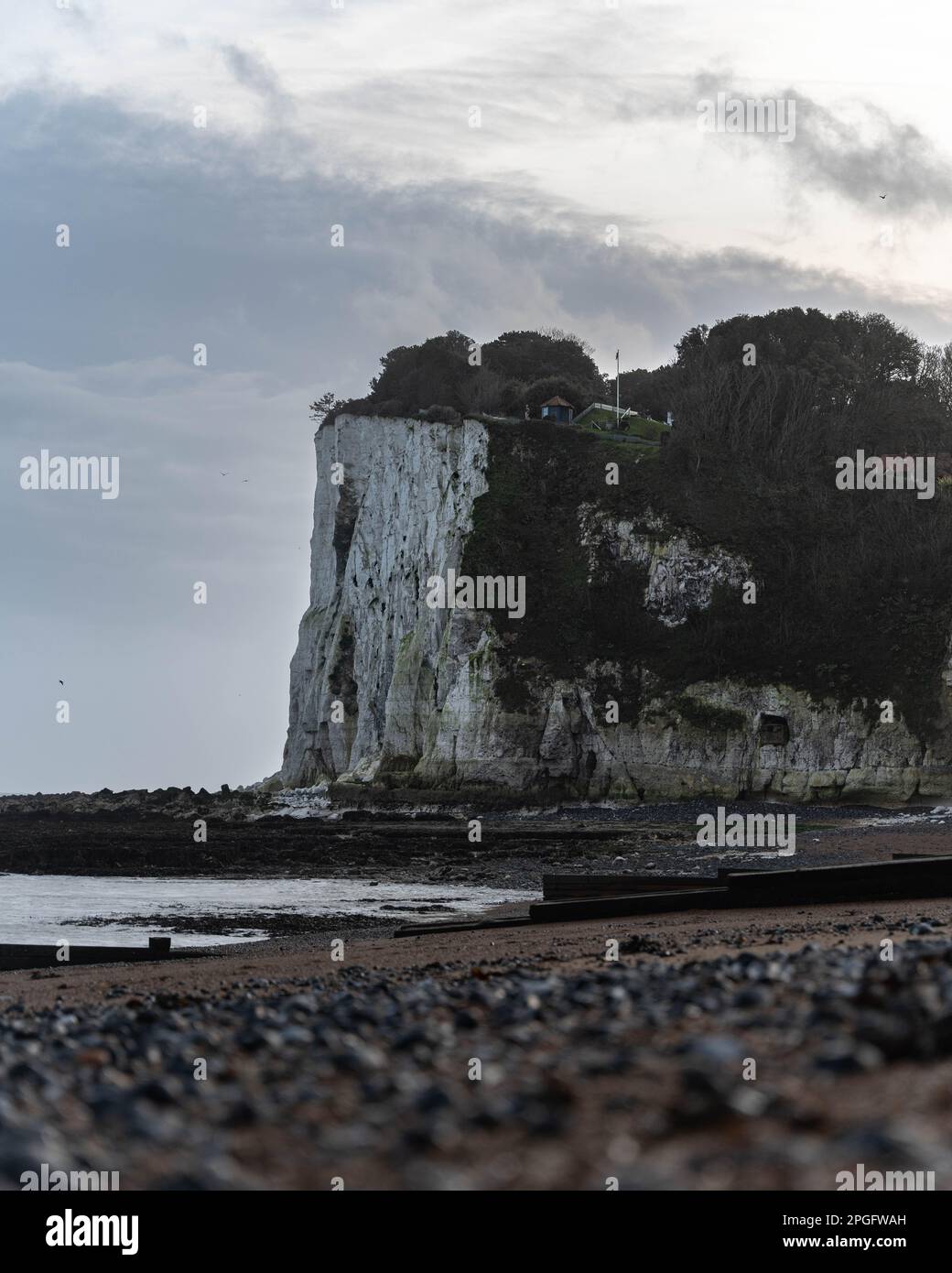 A captivating vertical view of the White Cliffs of Dover, a stunning ...