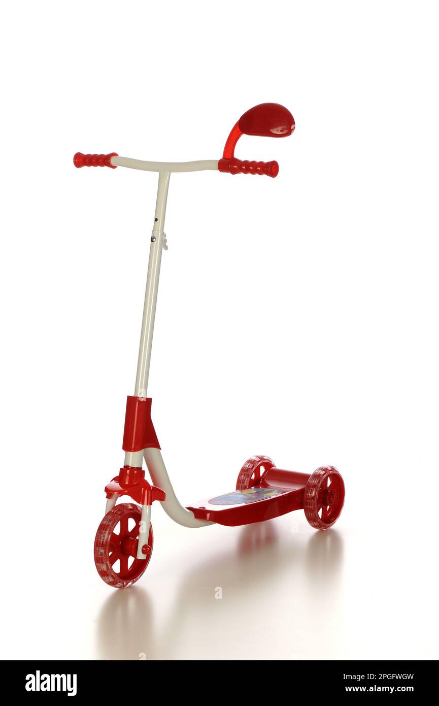 a red scooter isolated on white background Stock Photo - Alamy