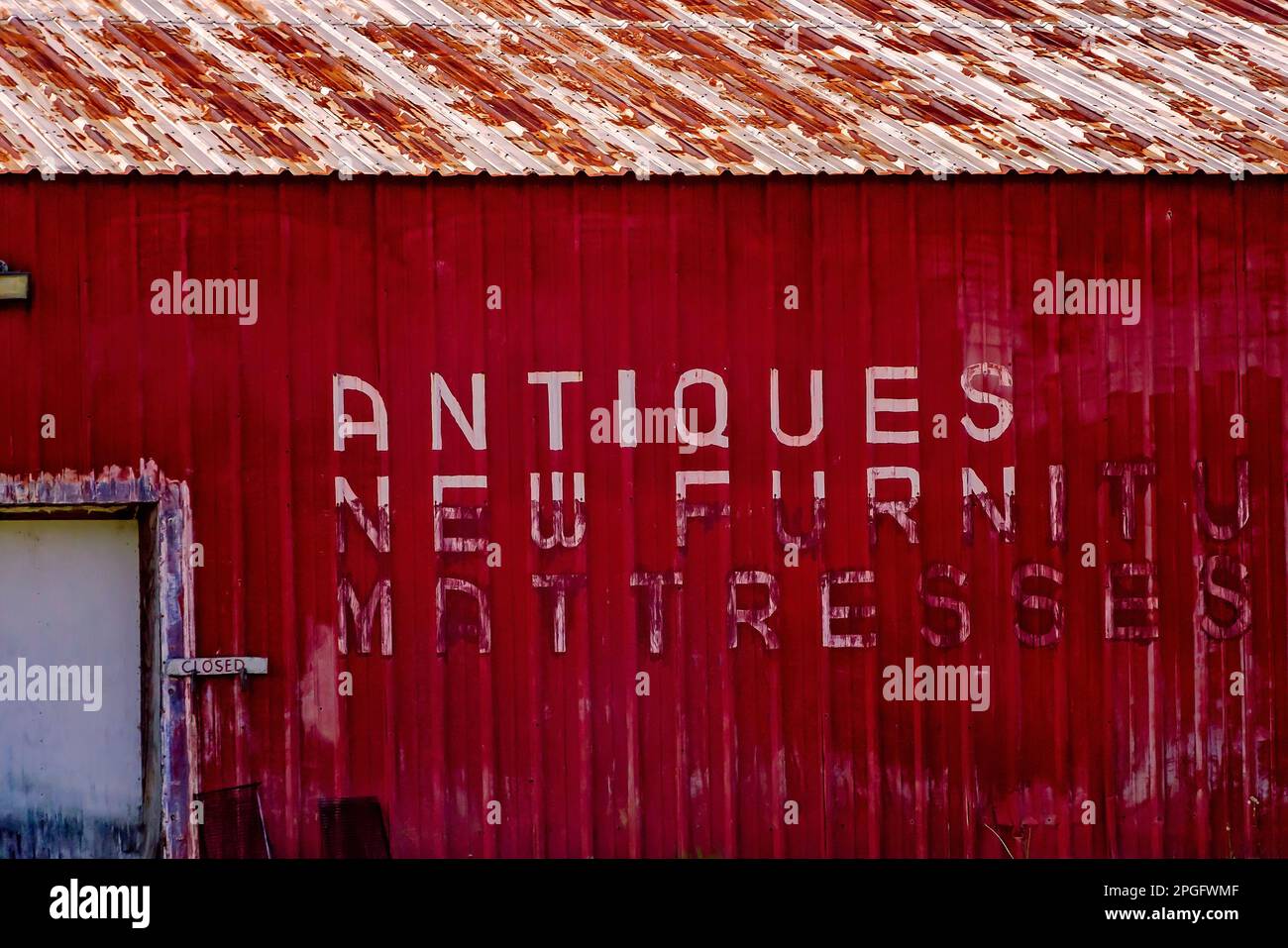 An abandoned antiques store rusts along Mississippi Highway 63, March ...