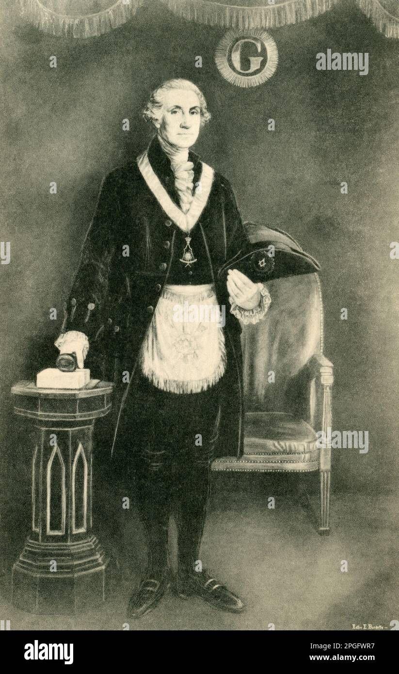 Masonic Postcard. George Washington Stock Photo - Alamy