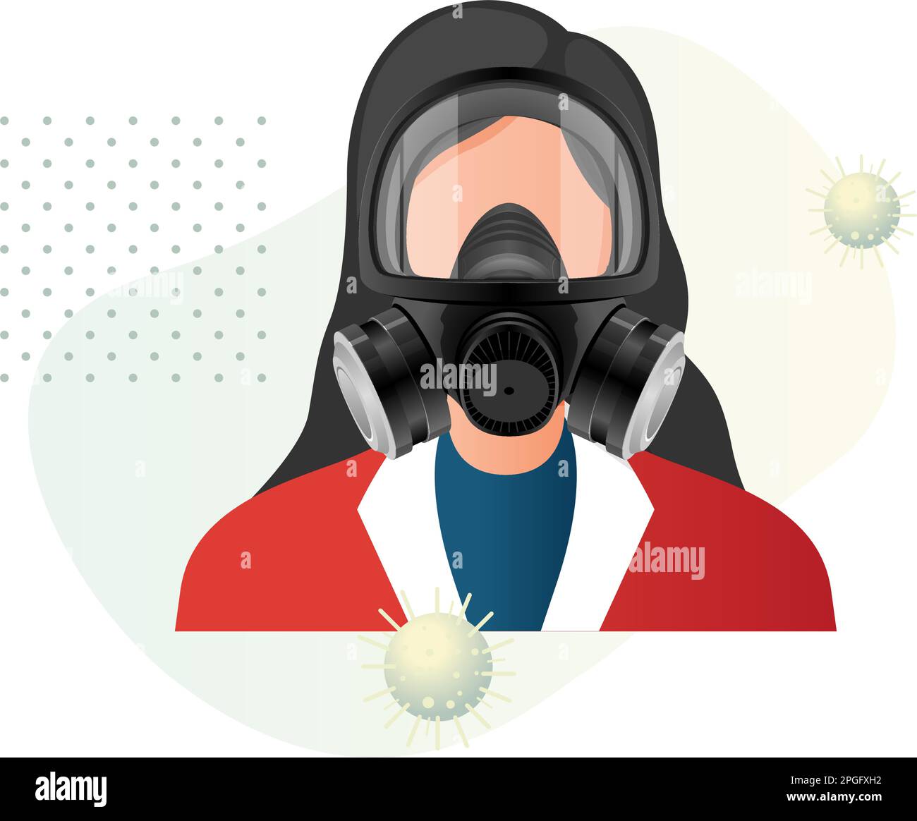 Full Face Industrial Grade Respiratory Protective Mask - Icon as EPS 10 ...