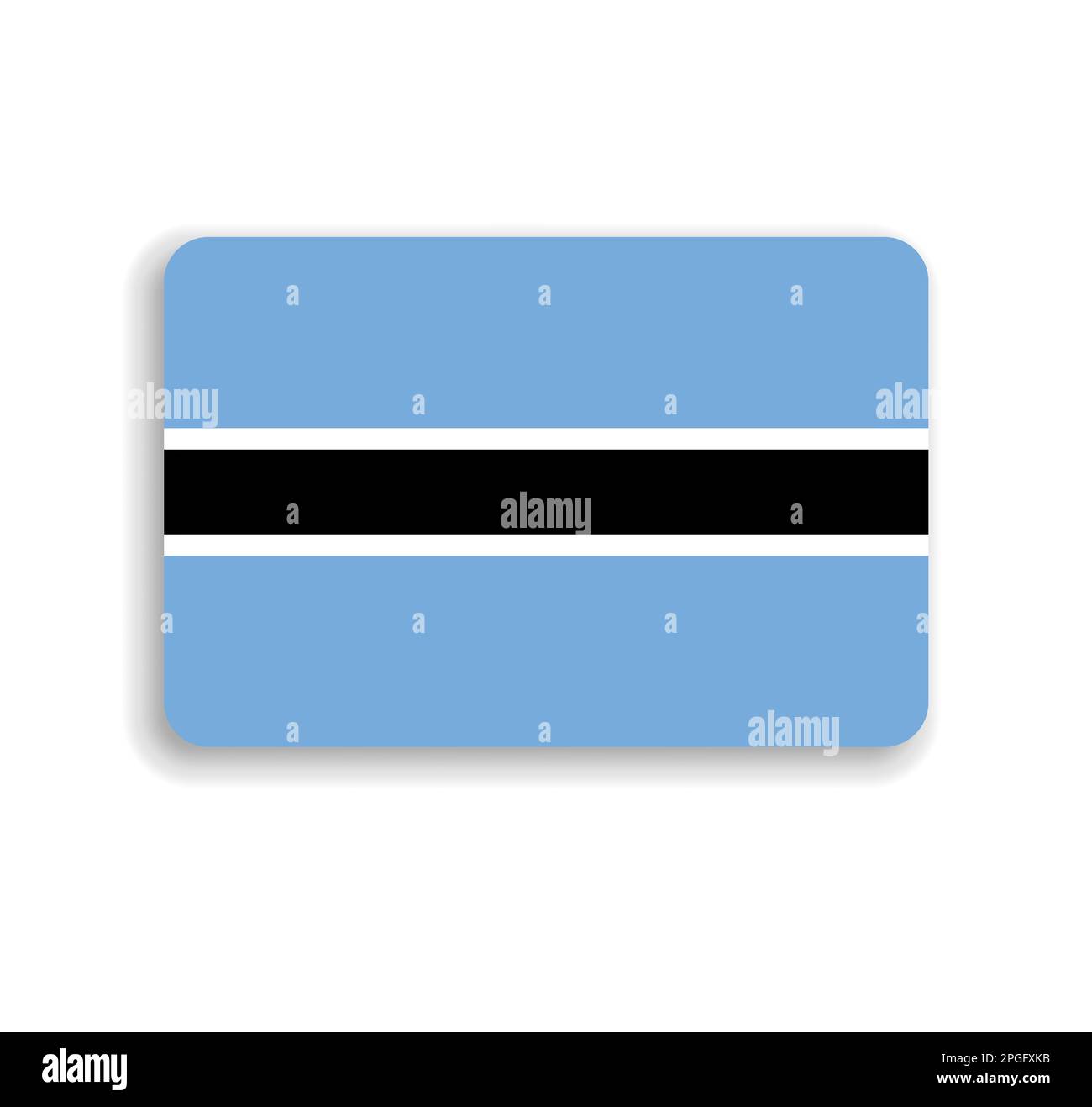 Botswana flag - flat vector rectangle with rounded corners and dropped shadow Stock Vector Image ...