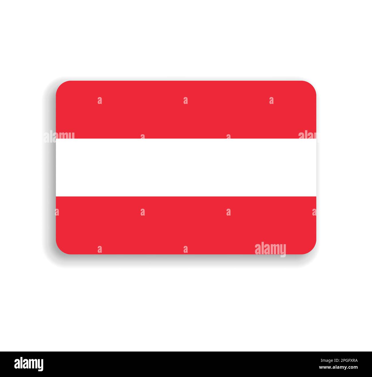 Austria flag - flat vector rectangle with rounded corners and dropped shadow Stock Vector Image ...