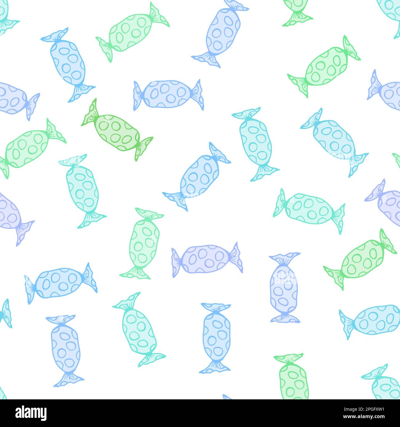 Cartoon doodle seamless sugar candy pattern for wrapping paper and ...