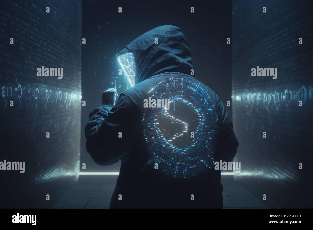 Cybersecurity Vulnerability Hacker Codingmalware Concepthooded Computer Hacker Digital