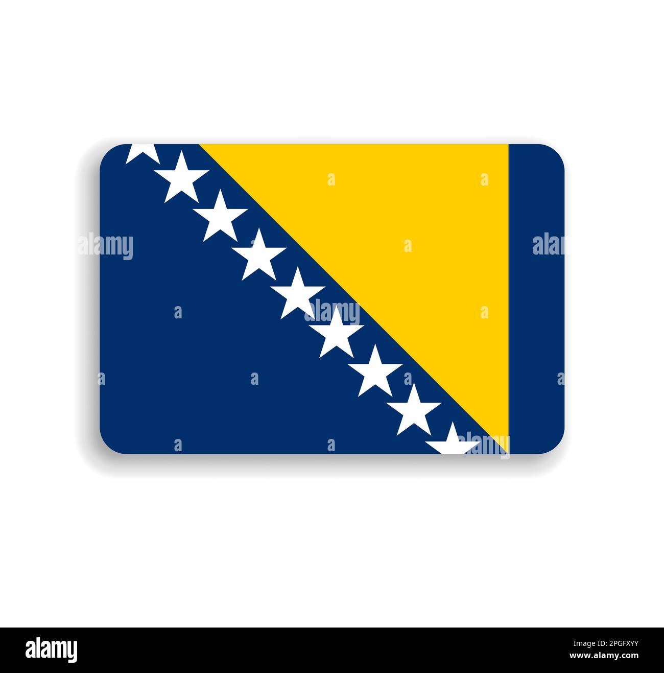 Bosnia and Herzegovina flag - flat vector rectangle with rounded ...