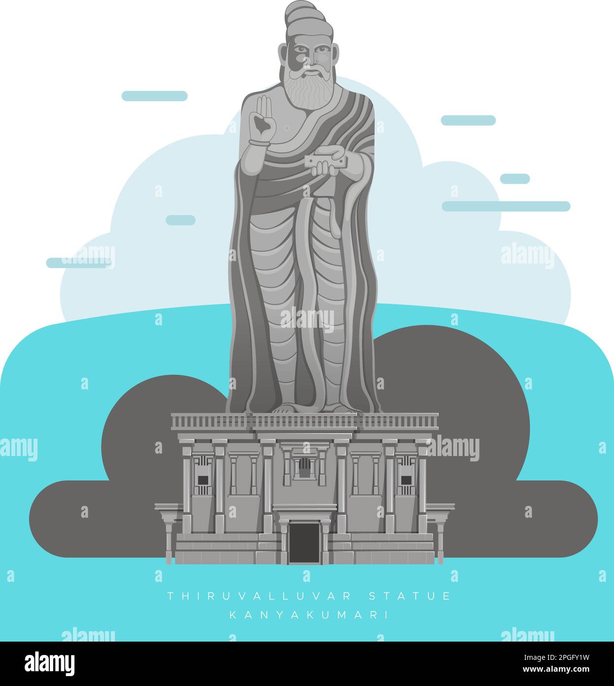 Thiruvalluvar Statue - Kanyakumari - Stock Icon as EPS 10 File Stock ...