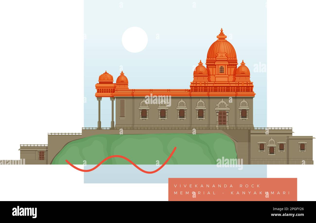 Vivekananda Rock Memorial - Kanyakumari - Tamilnadu - Stock Icon as EPS ...