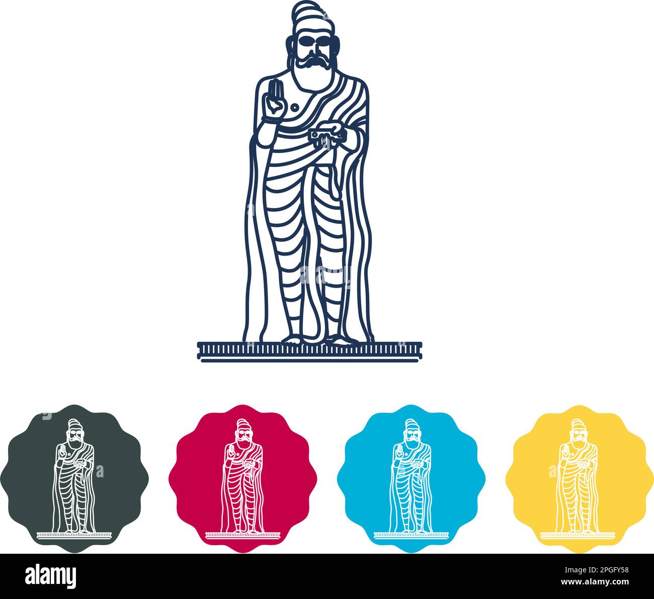 The thiruvalluvar statue or the valluvar statue Stock Vector Images - Alamy