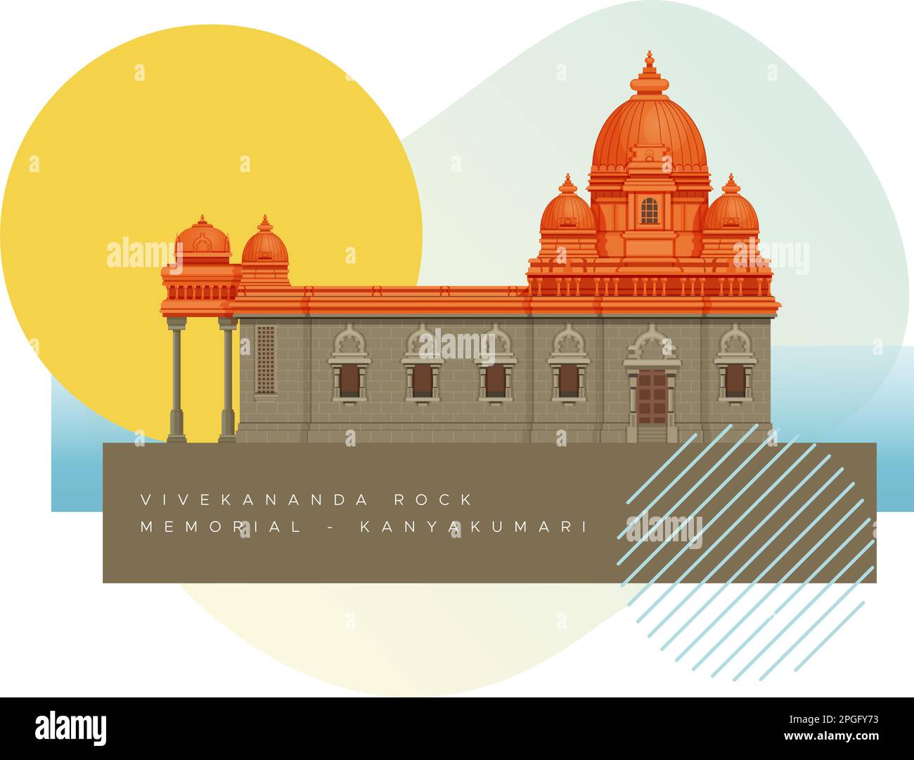 Vivekananda Rock Memorial - Kanyakumari - Tamilnadu - Stock Icon as EPS ...