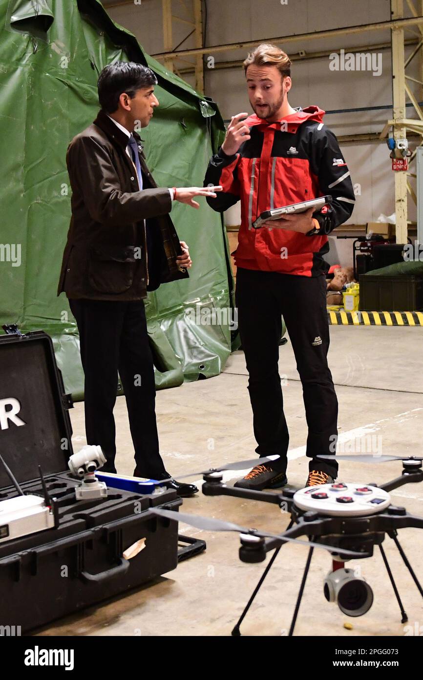 Prime Minister Rishi Sunak meets a member of the RAF Mountain Rescue ...