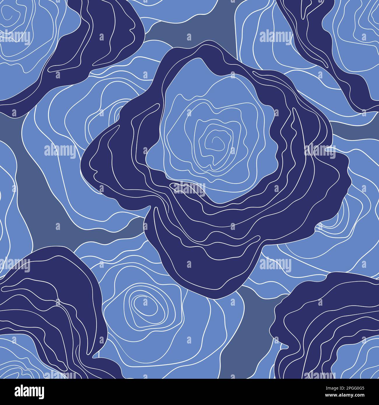 Spring colorful vector illustration with blue roses. Cartoon style ...
