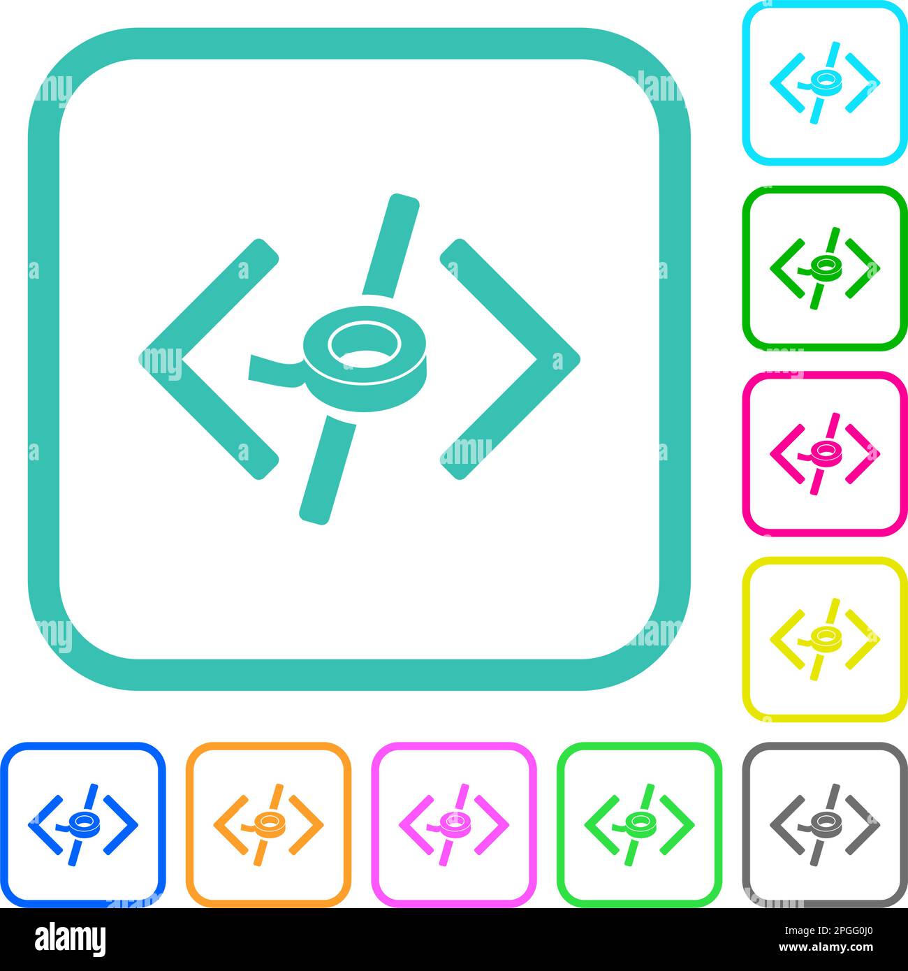 Software patch vivid colored flat icons in curved borders on white ...