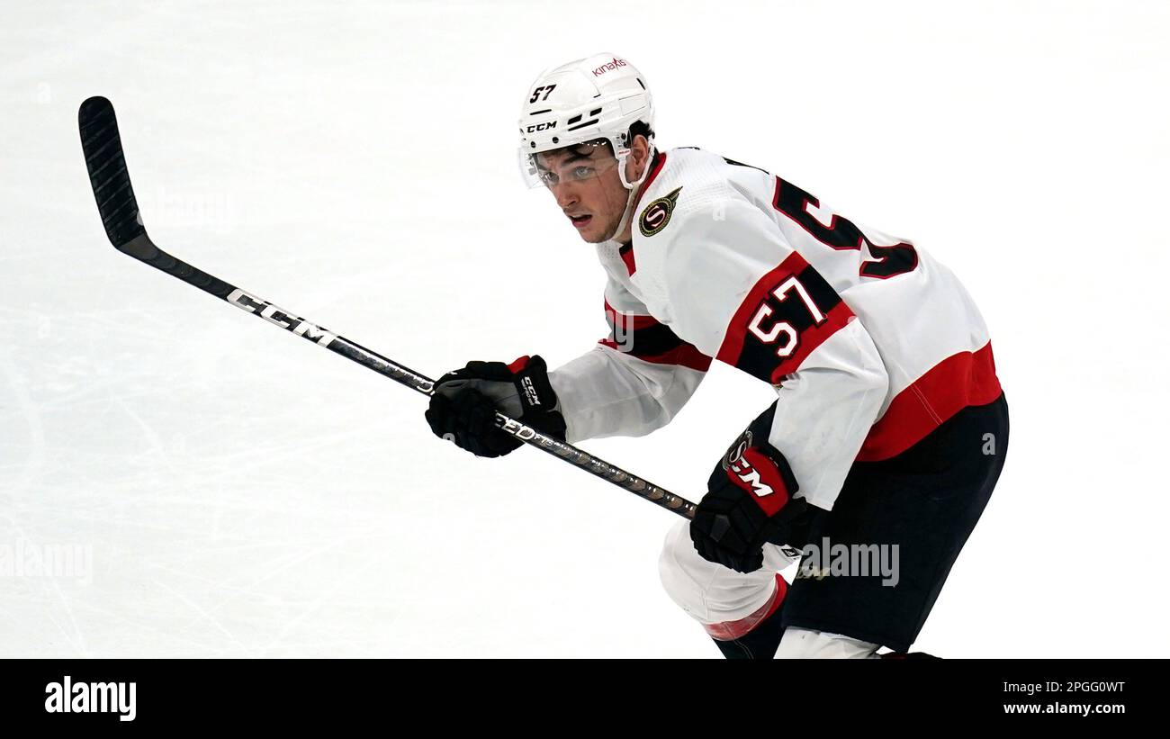 Ottawa Senators center Shane Pinto (57) during an NHL hockey game ...