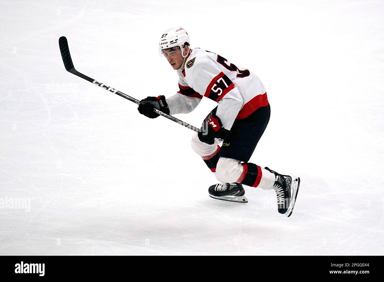 Ottawa Senators center Shane Pinto (57) during an NHL hockey game ...