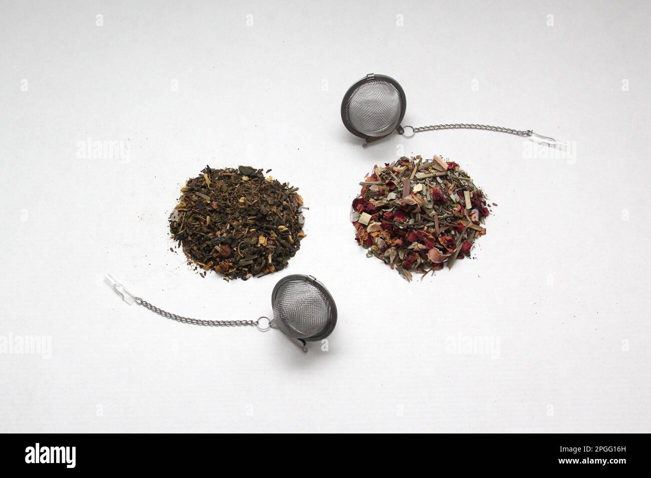 Glass cup for herbal tea preparation, infuser, spoon, dehydrated plants ...