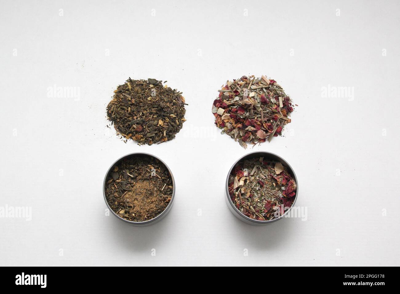 Glass cup for herbal tea preparation, infuser, spoon, dehydrated plants ...