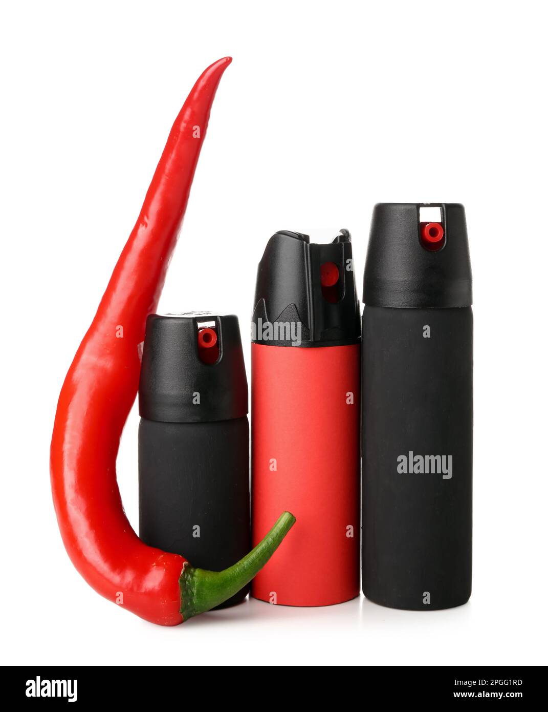 Sprays with chili pepper on white background Stock Photo - Alamy