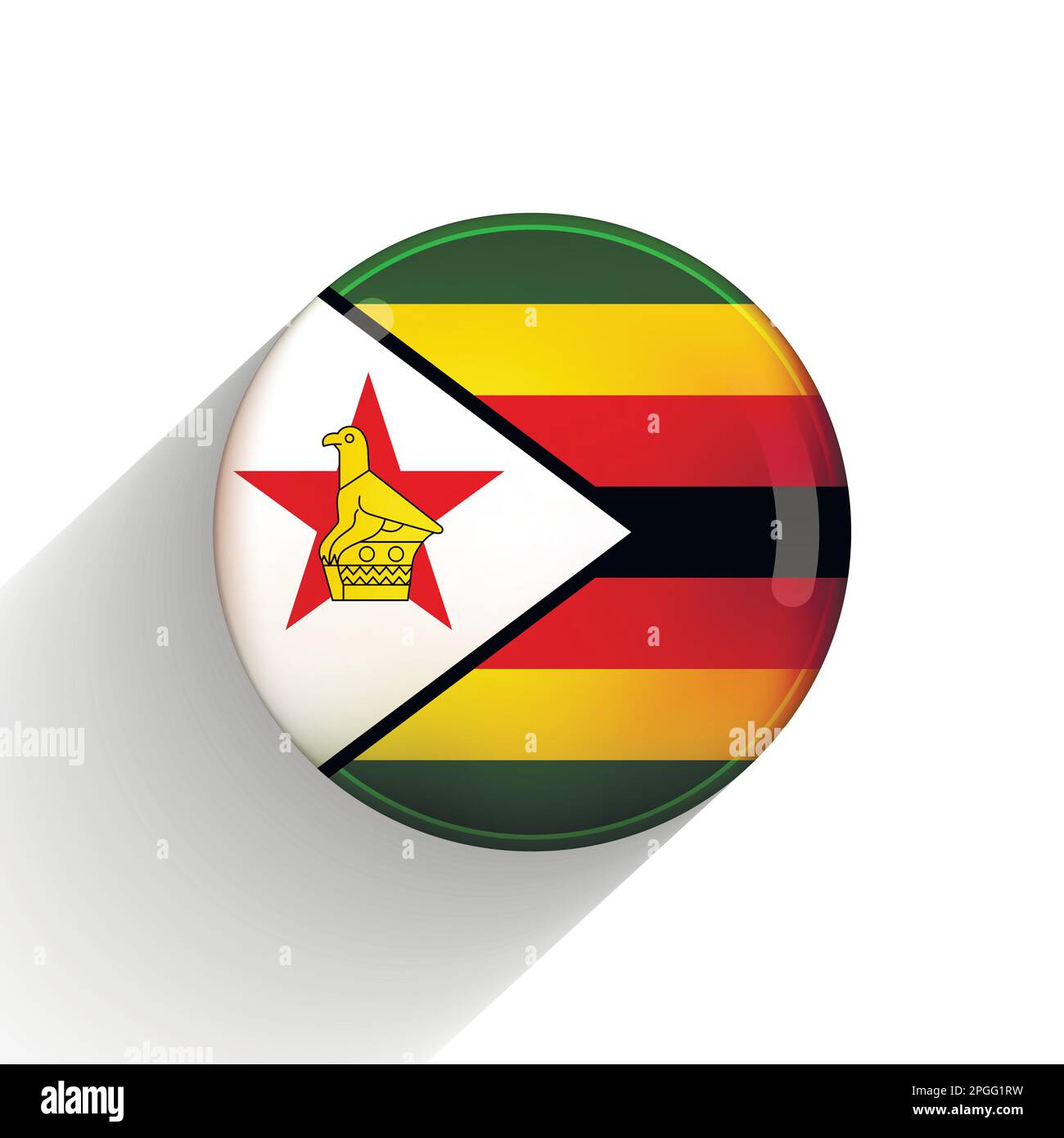 Glass light ball with flag of Zimbabwe. Round sphere, template icon ...
