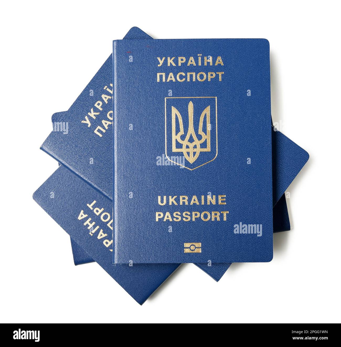 Ukrainian passports on white background Stock Photo - Alamy
