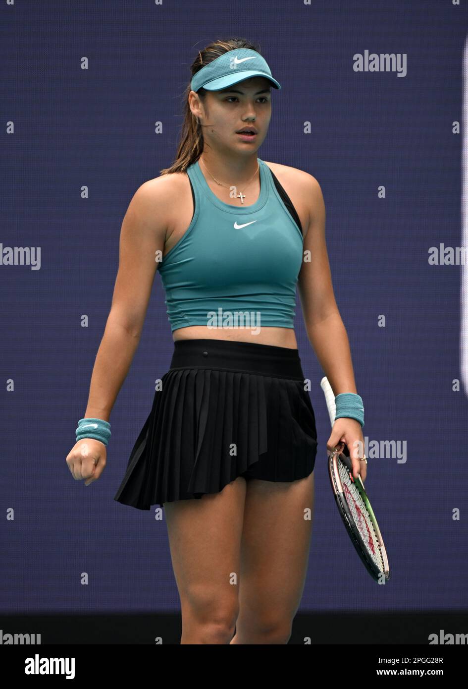 Miami Gardens FL, USA. 22nd Mar, 2023. Bianca Andreescu Vs Emma Raducanu during the 2023 Miami ...