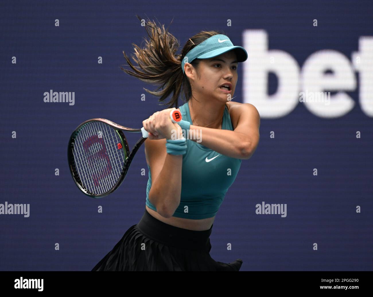 Miami Gardens FL, USA. 22nd Mar, 2023. Bianca Andreescu Vs Emma Raducanu during the 2023 Miami ...