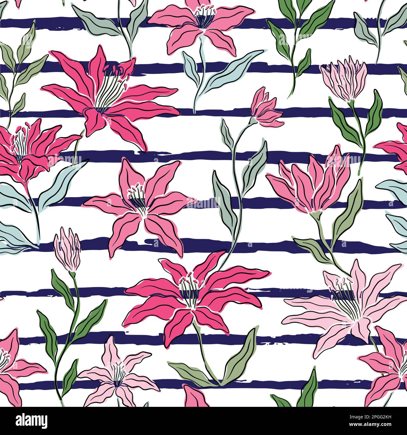 Abstract floral seamless pattern. Vector illustration floral design ...