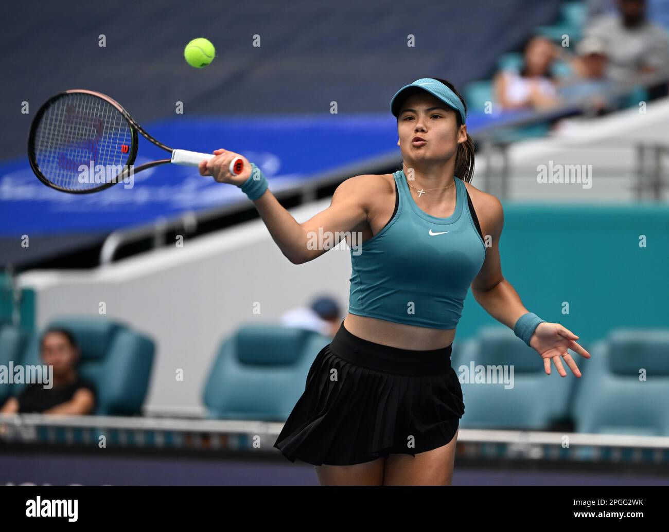 Miami Gardens FL, USA. 22nd Mar, 2023. Bianca Andreescu Vs Emma Raducanu during the 2023 Miami ...