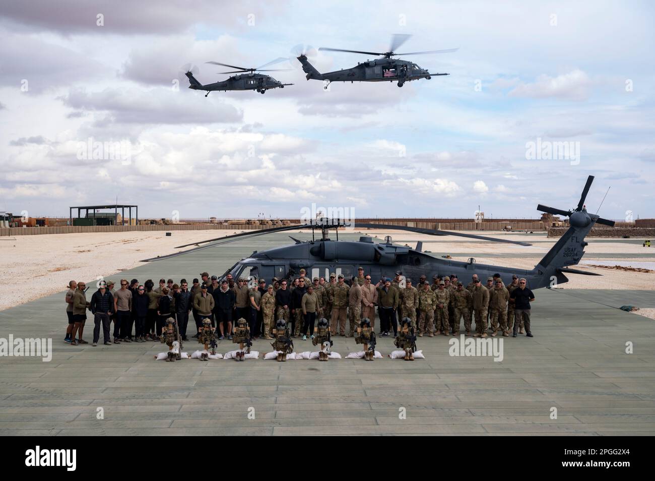 Airmen assigned to the 1st Expeditionary Rescue Group pose for a Jolly ...