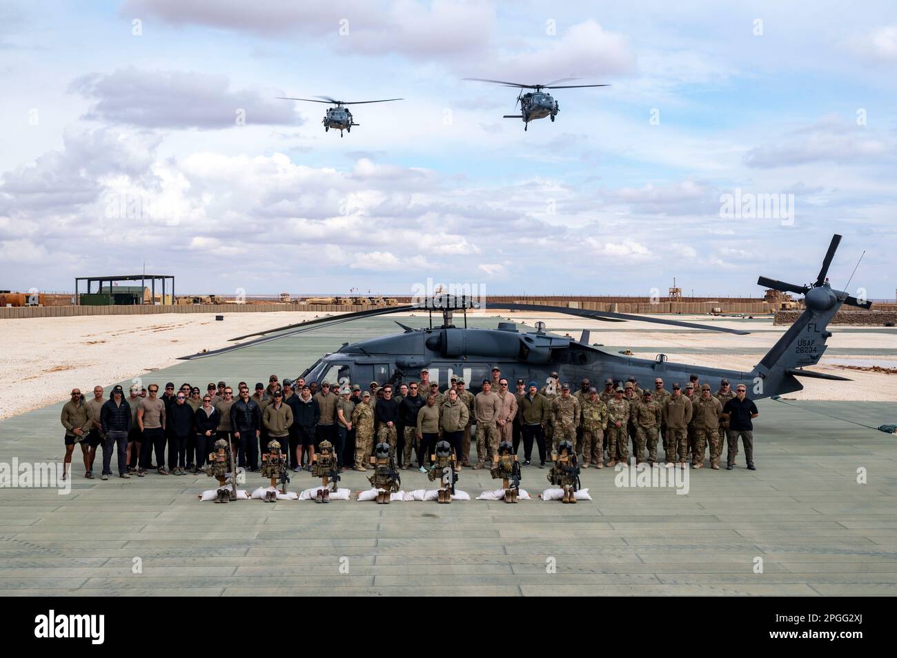 Airmen assigned to the 1st Expeditionary Rescue Group pose for a Jolly ...
