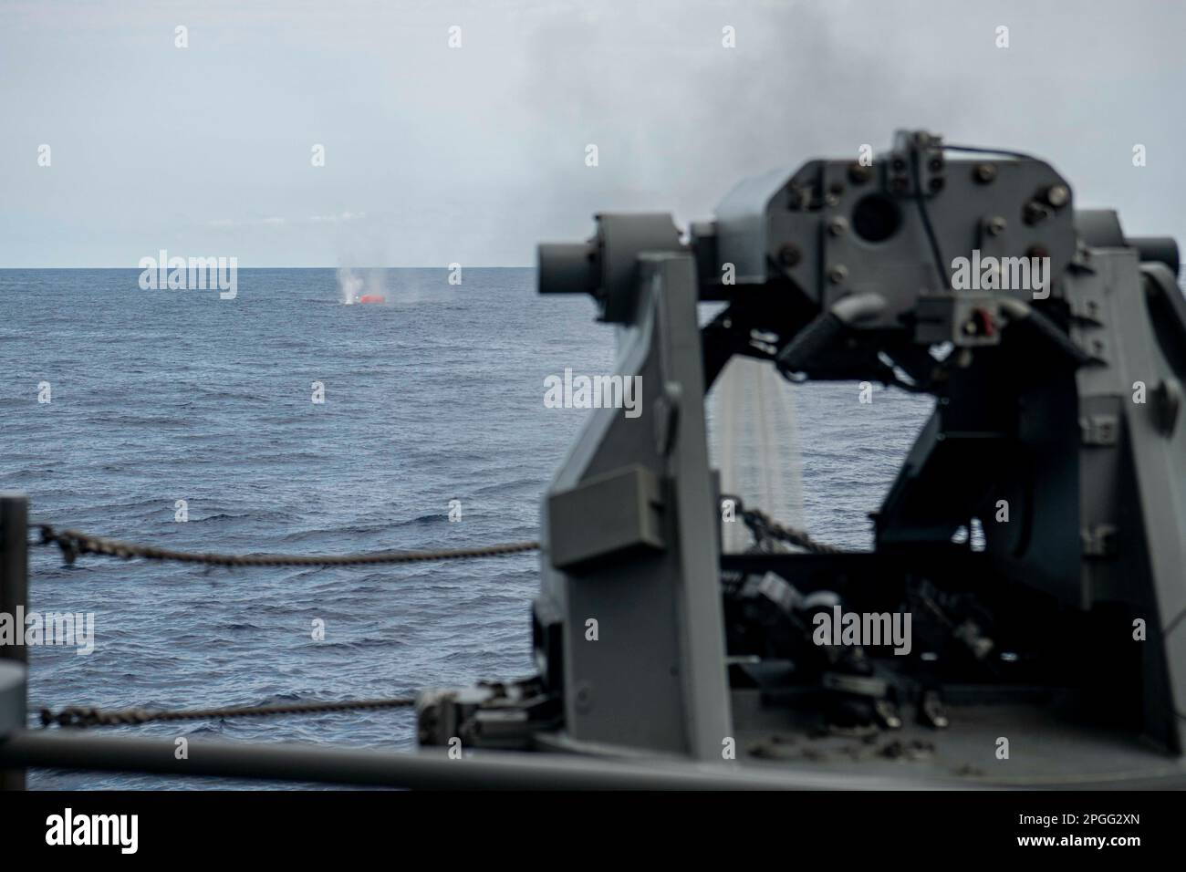 230322-N-ZQ263-1070 PHILIPPINE SEA (March 22, 2023) A 25 mm machine gun ...