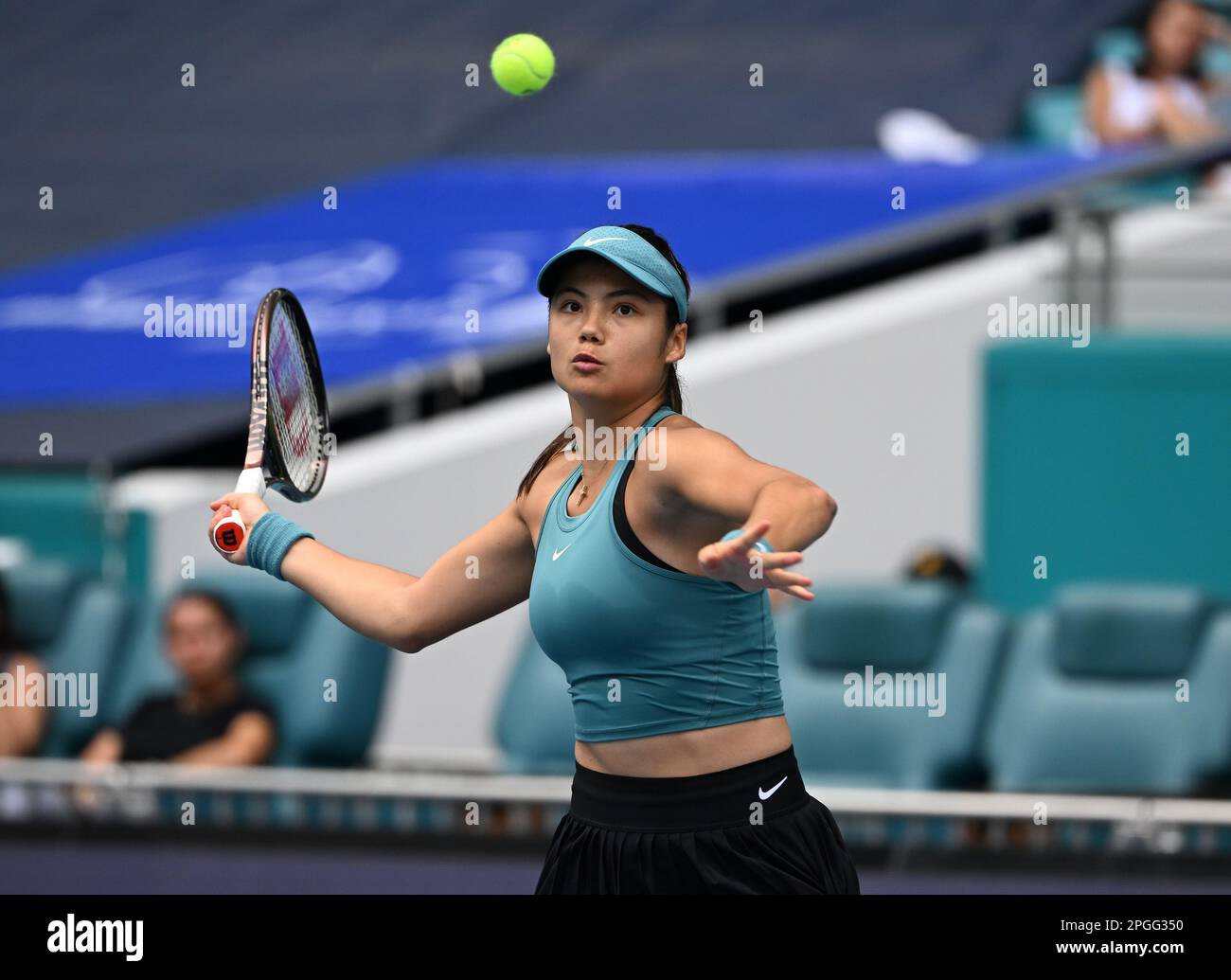 Miami Gardens FL, USA. 22nd Mar, 2023. Bianca Andreescu Vs Emma Raducanu during the 2023 Miami ...