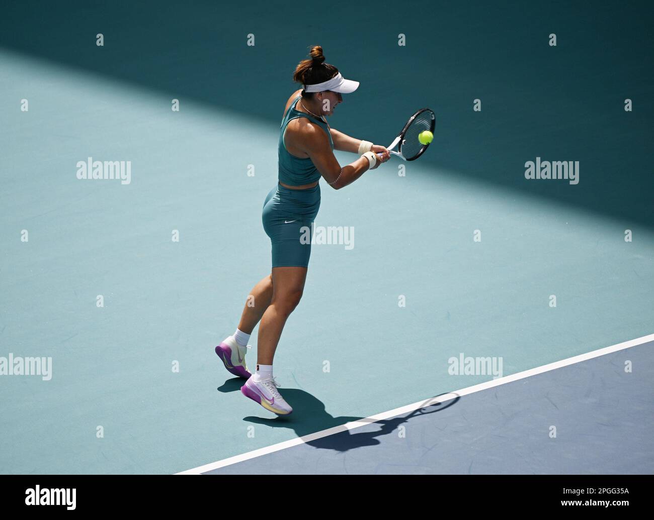 Miami Gardens FL, USA. 22nd Mar, 2023. Bianca Andreescu Vs Emma Raducanu during the 2023 Miami ...